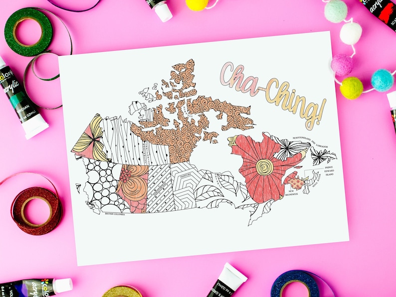 Canada Sales Tracker Printable Coloring Page | Map of Canada Coloring ...
