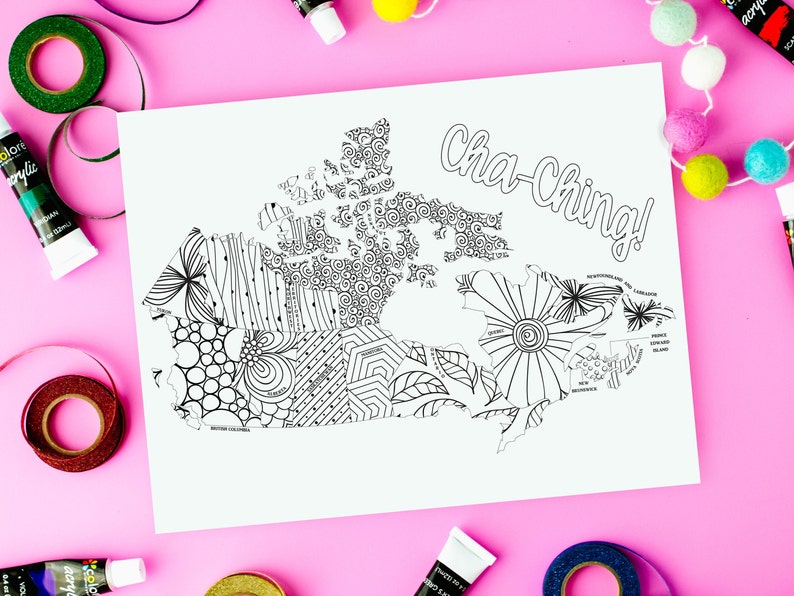 Canada Sales Tracker Printable Coloring Page | Map of Canada Coloring ...