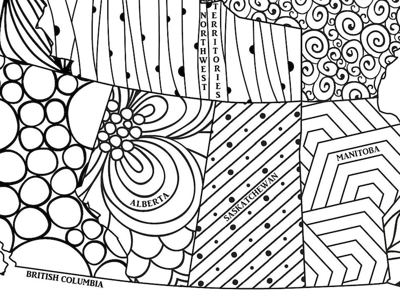 Canada Map Printable Coloring Page | Etsy Sales Tracker | Instant ...