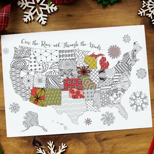 Map of the USA Printable Coloring Page | Holiday Road Trip Travel ...