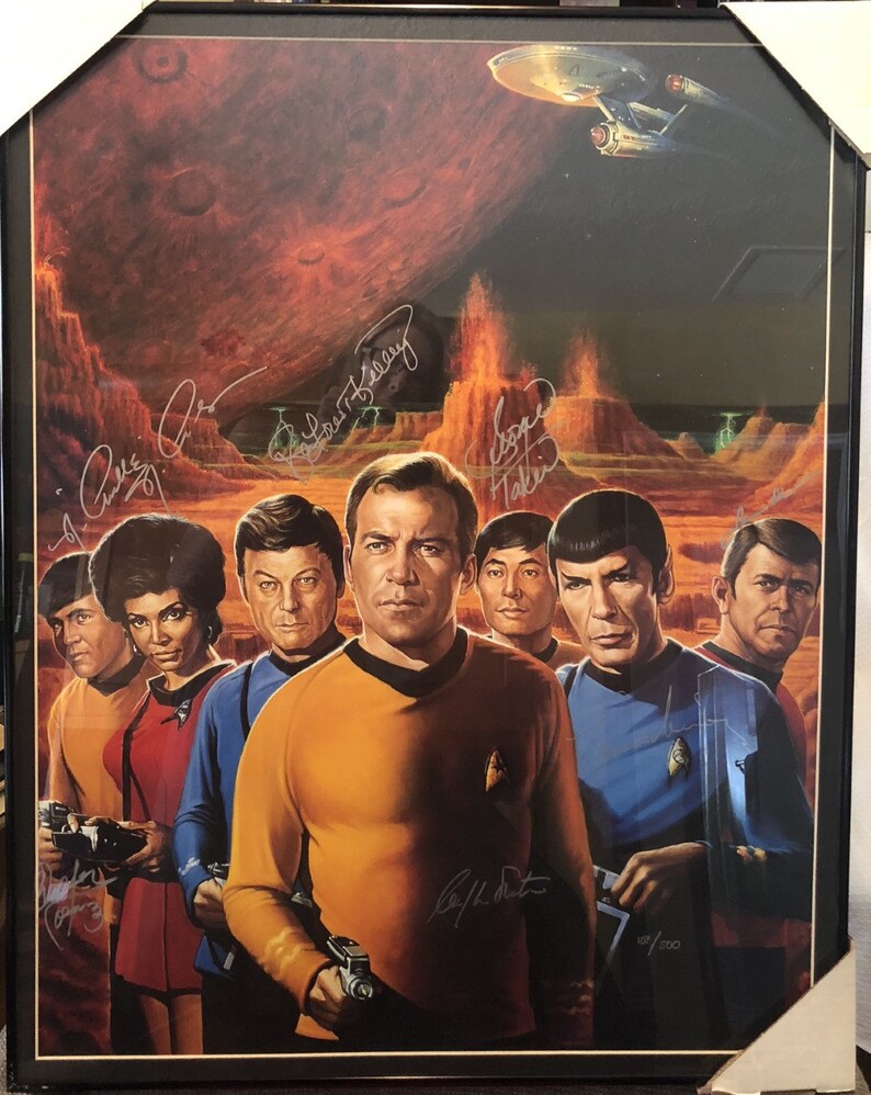 STAR TREK Lithograph Autographed by all Original Cast | Etsy