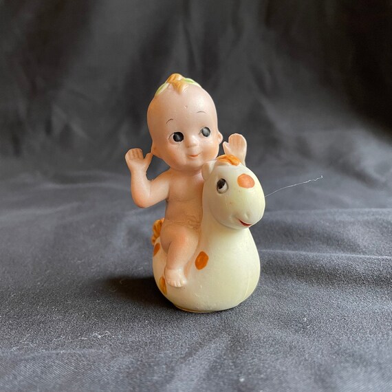 KEWPIE DOLL Antique Figurine riding Horse Bisque Rare - Etsy