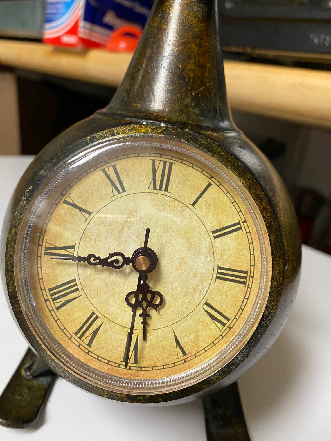 Rustic Steampunk metal helicopter clock for decor or desk | Etsy