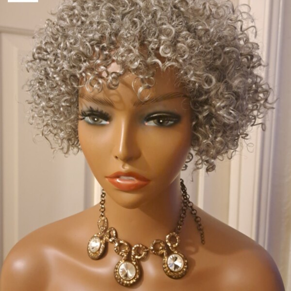 Gray Jerry Curl Wigs - Etsy