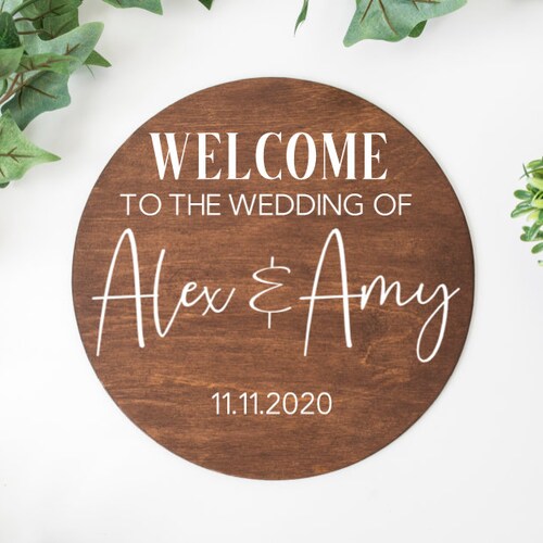 Vinyl Decal Personalised Welcome Sign for Wedding. Wedding - Etsy