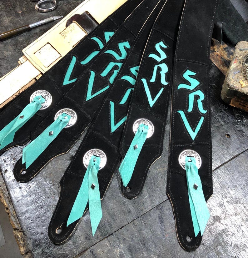 SRV Leather Guitar Strap Original Christian Brooks Trademark Design - Etsy