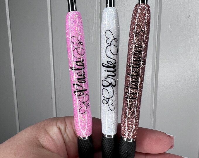 Sharpie S-gel Glitter Pens, Personalized Pens, Black Ink Pen With Grip ...
