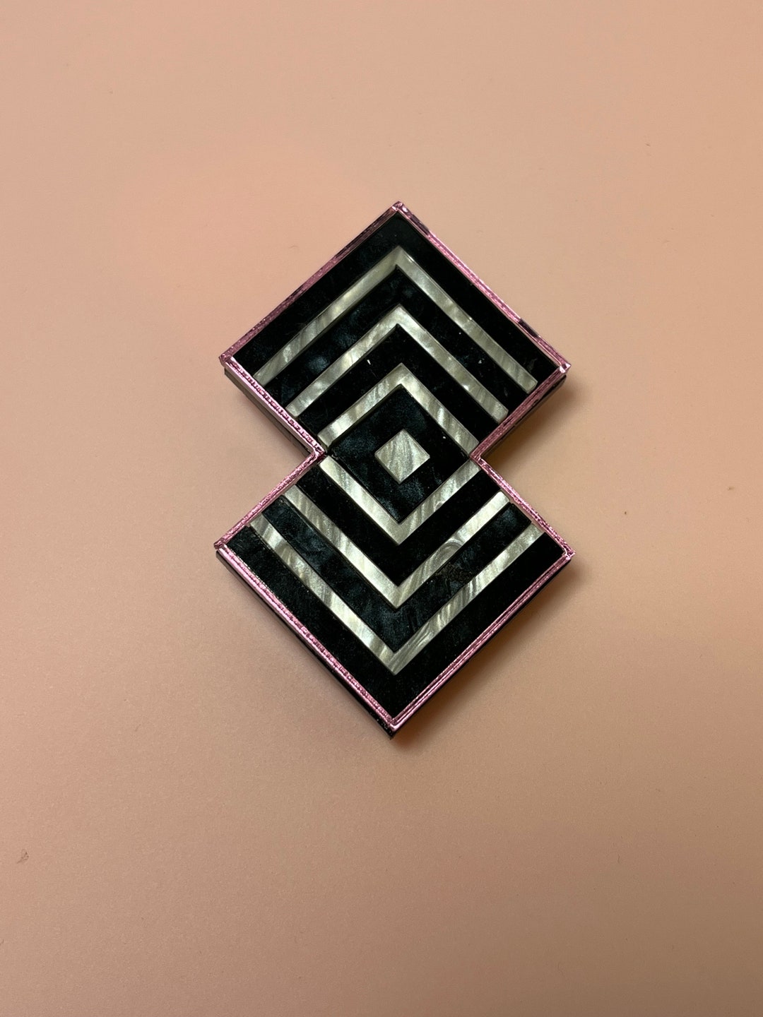 Art Deco Style Barbie-core Brooch - Etsy