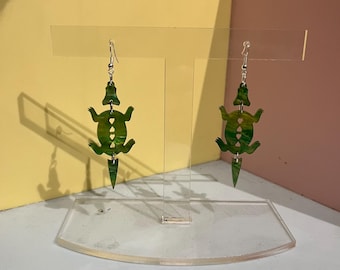 Pink Crocodile Earrings - Etsy