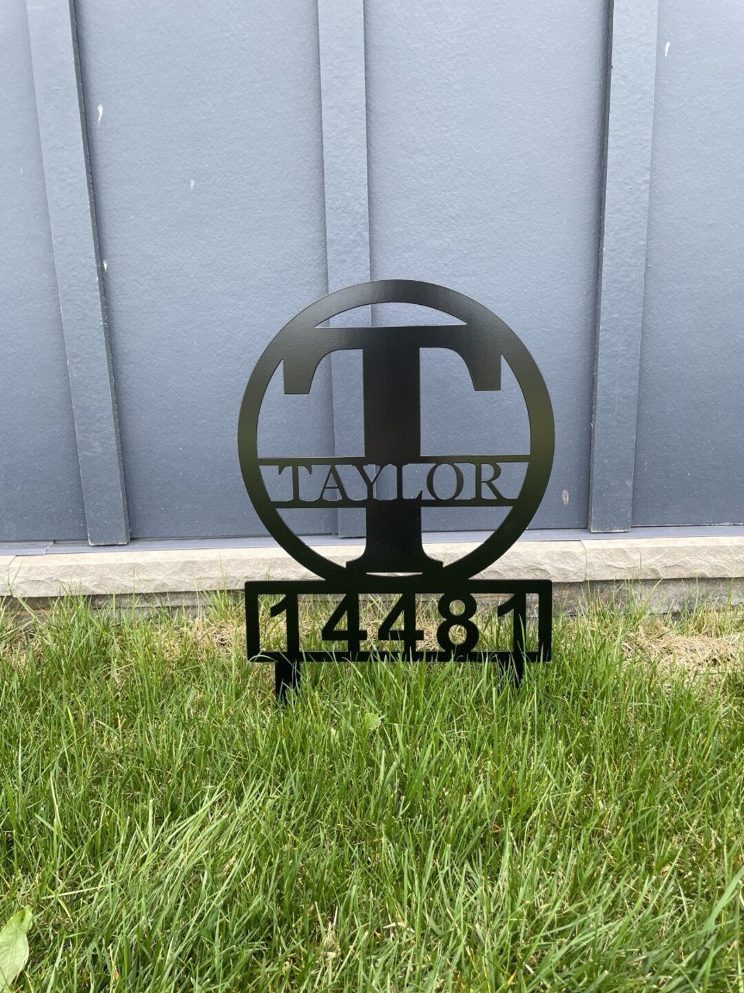 Custom Metal Last Name - Address Sign With Stakes - Etsy