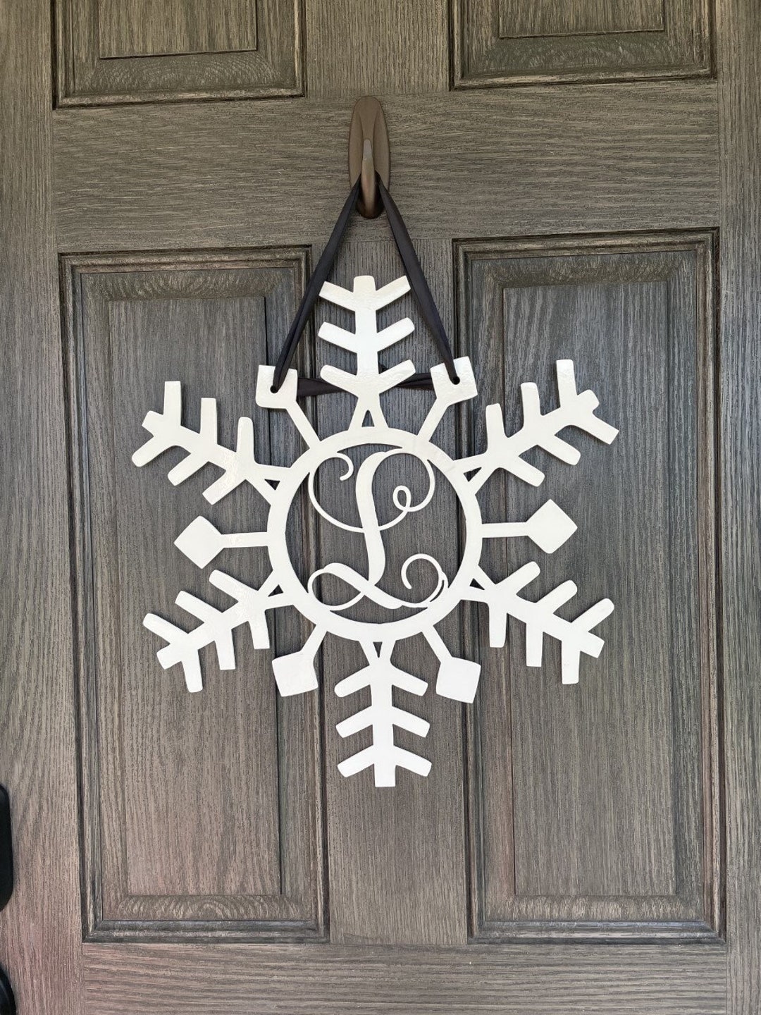 Winter - Snowflake Monogram - Metal Decor - Etsy