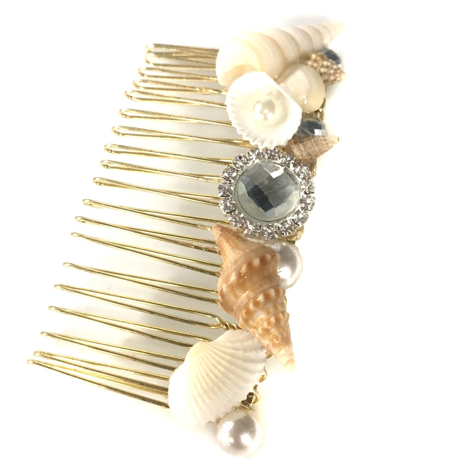 Gold Seashell Hair Combs Hair comb Beach Wedding Seashell | Etsy