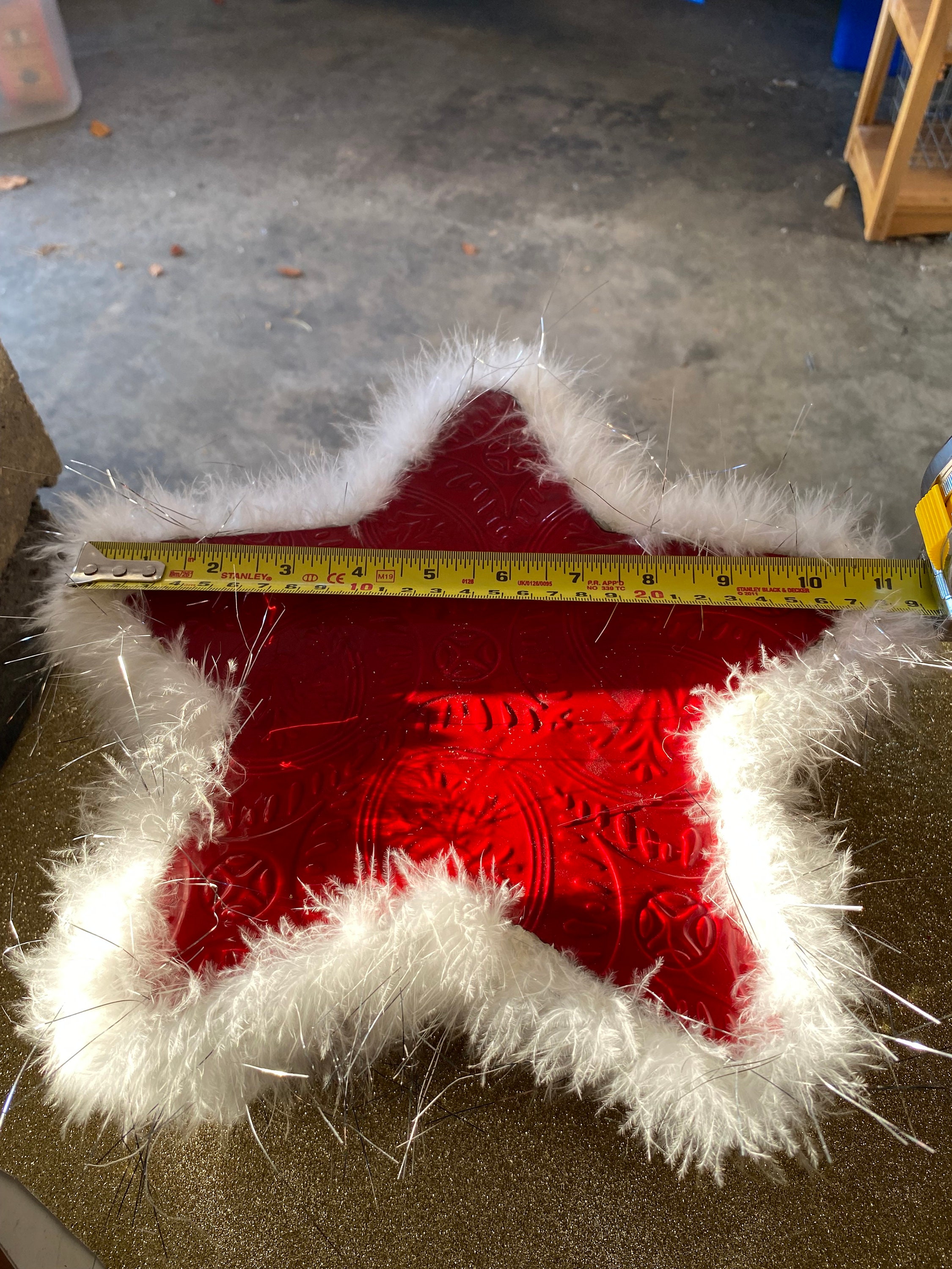 Vintage Red Star Christmas Gif Box With White Feather Trim - Etsy