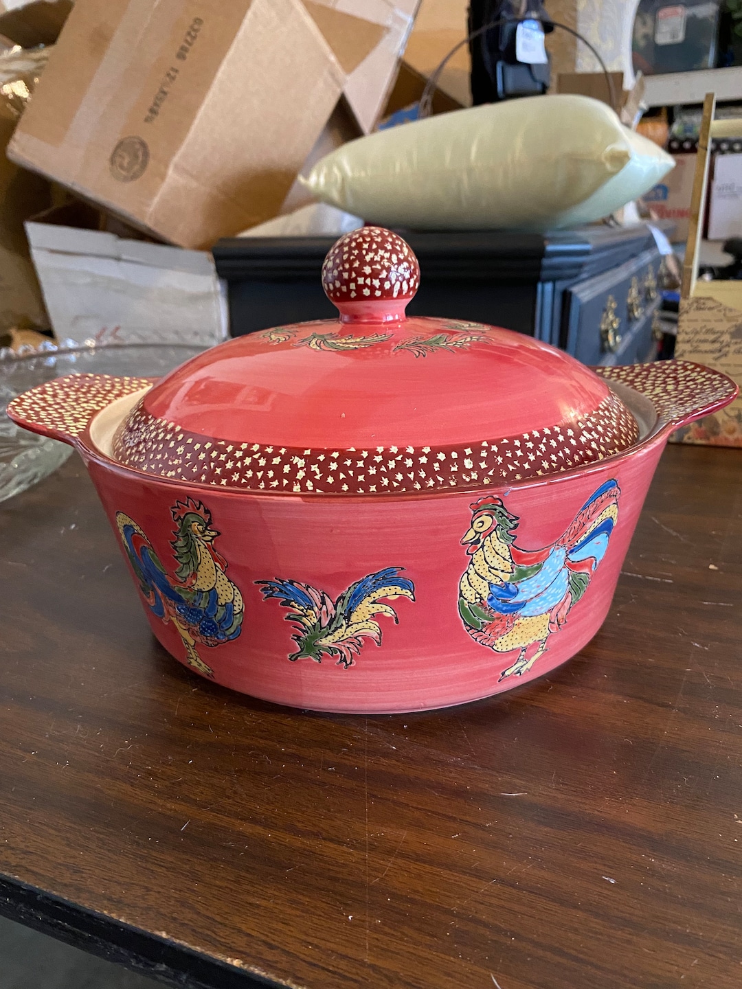 Vintage Blue Jean Chef 2.5 Quart Red Casserole Dish - Etsy