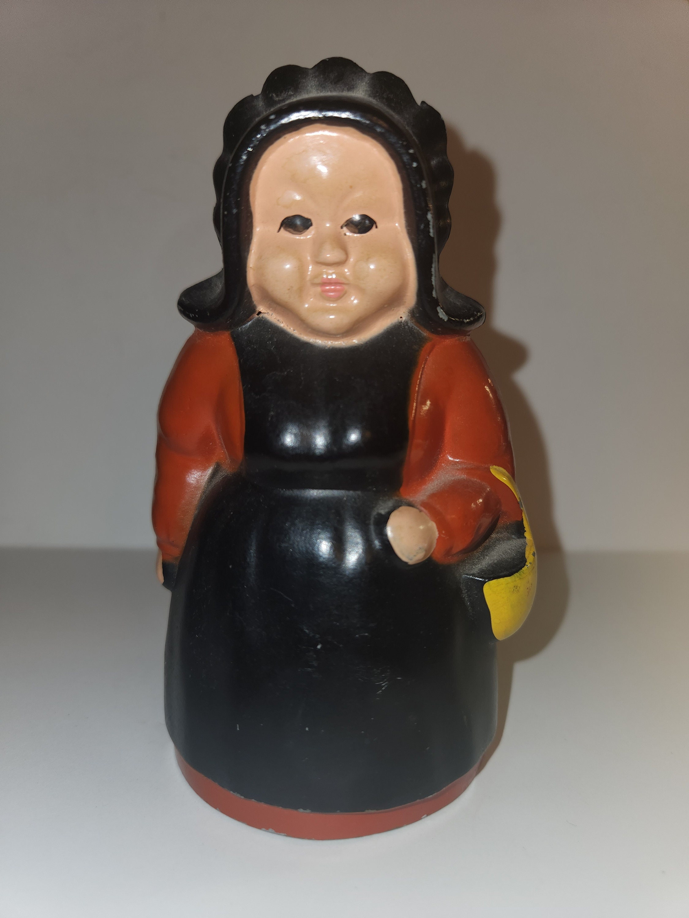 Vintage Cast Iron Amish Woman Coin Bank - Etsy