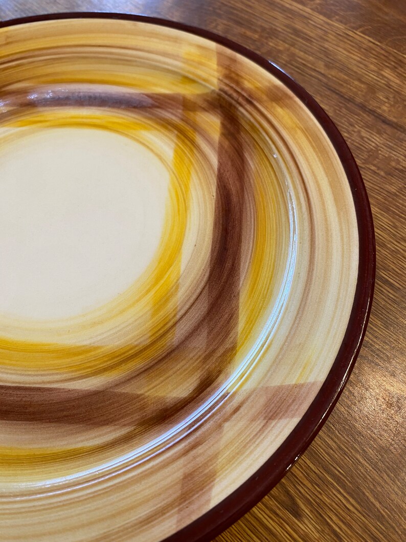 Vintage Vernonware Organdie Hand Painted Underglaze Plaid Dinner Plate ...