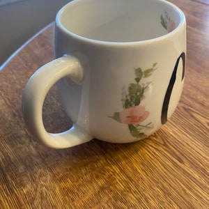 Vintage Prima Design Letter C Floral Coffee Mug - Etsy