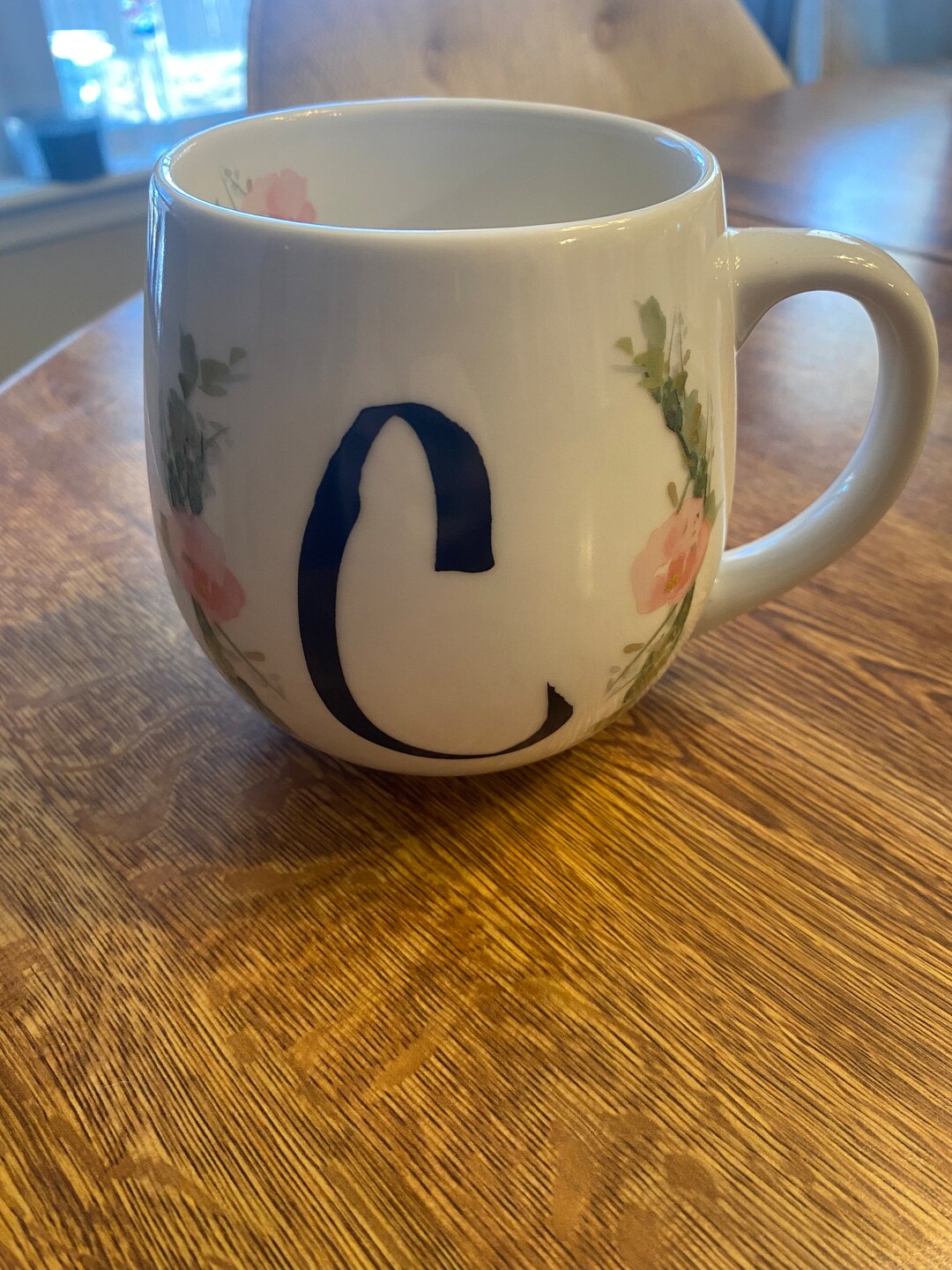 Vintage Prima Design Letter C Floral Coffee Mug - Etsy