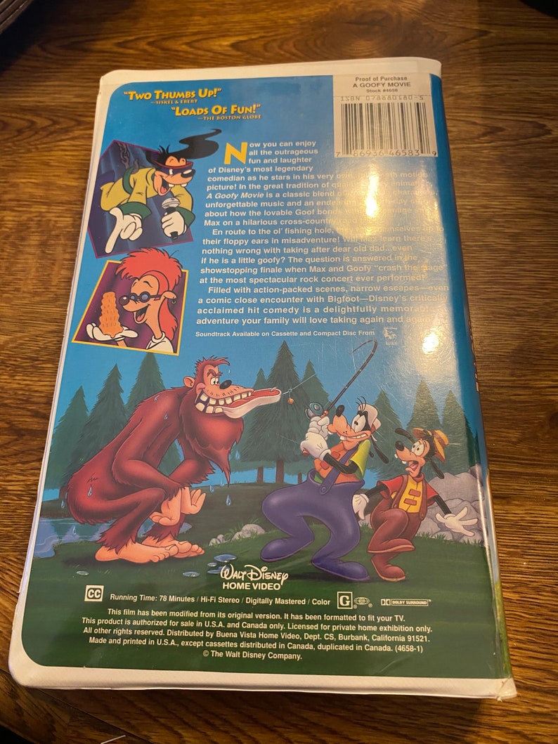 Vintage Walt Disney A Goofy Movie VHS Collectible - Etsy