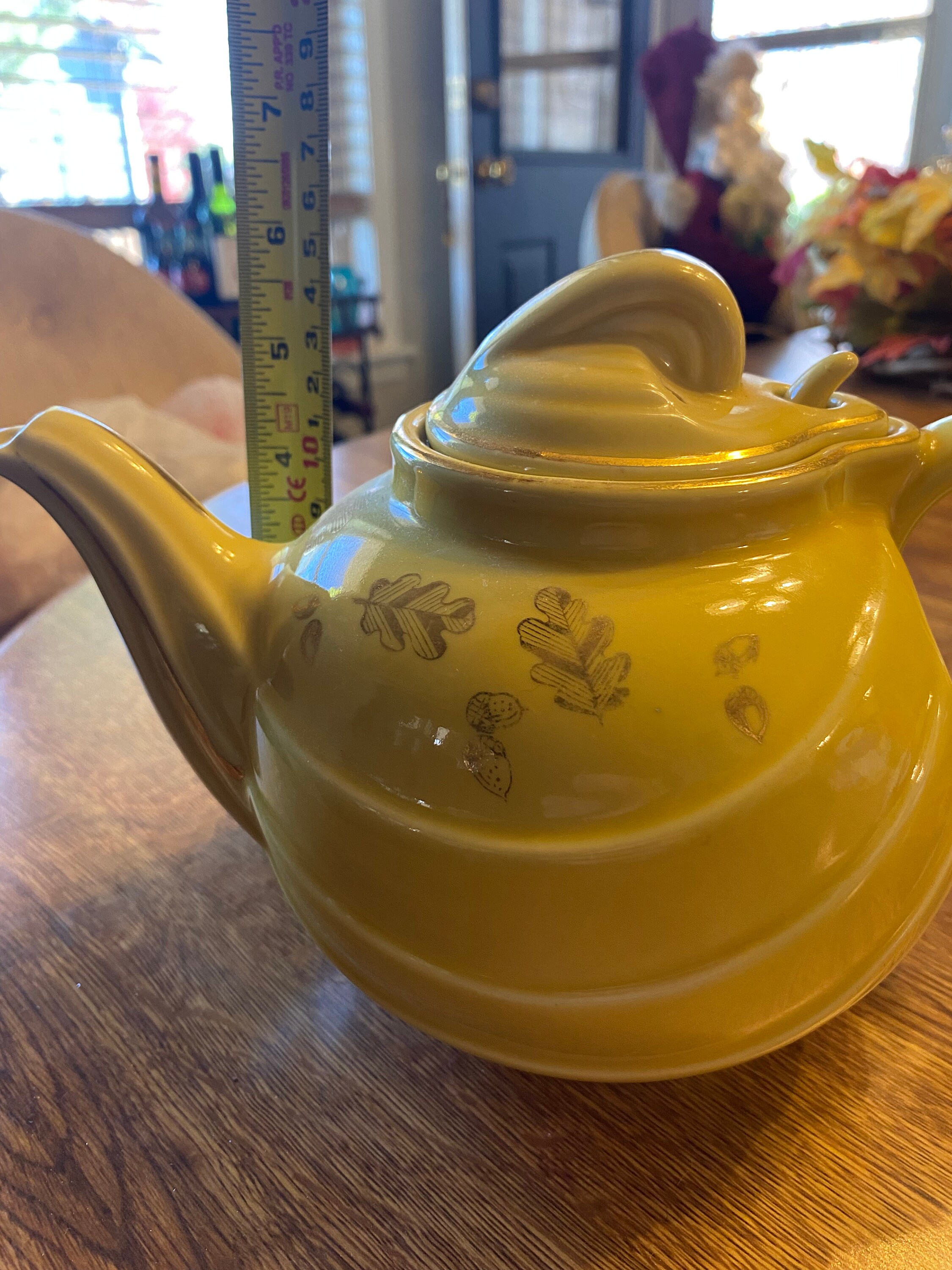 Vintage Hall Yellow Teapot With 22K Gold Oak Leaves - Etsy