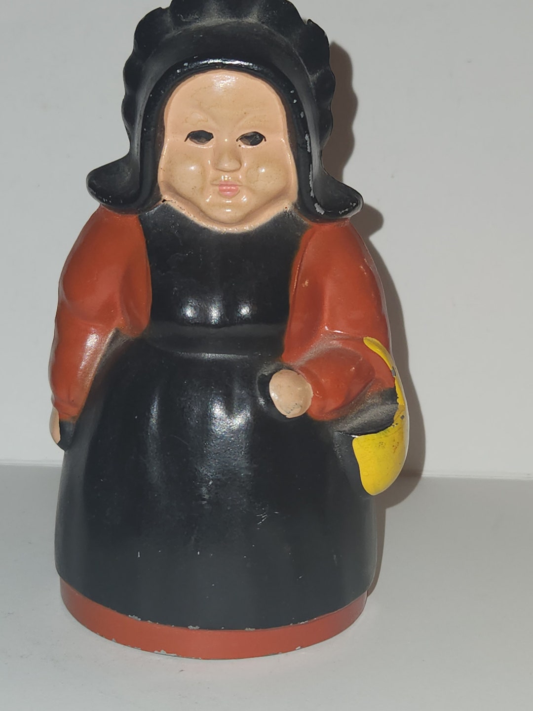 Vintage Cast Iron Amish Woman Coin Bank - Etsy