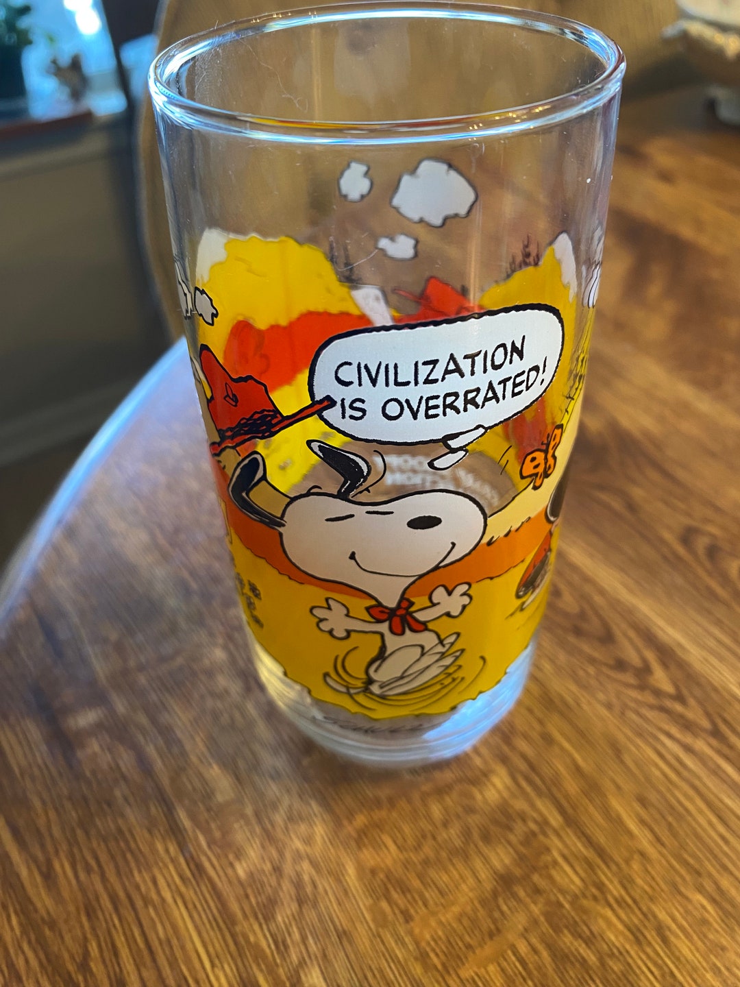 Vintage 1980s Mcdonalds Camp Snoopy Collection Collectible Glass civilization is Overrated - Etsy