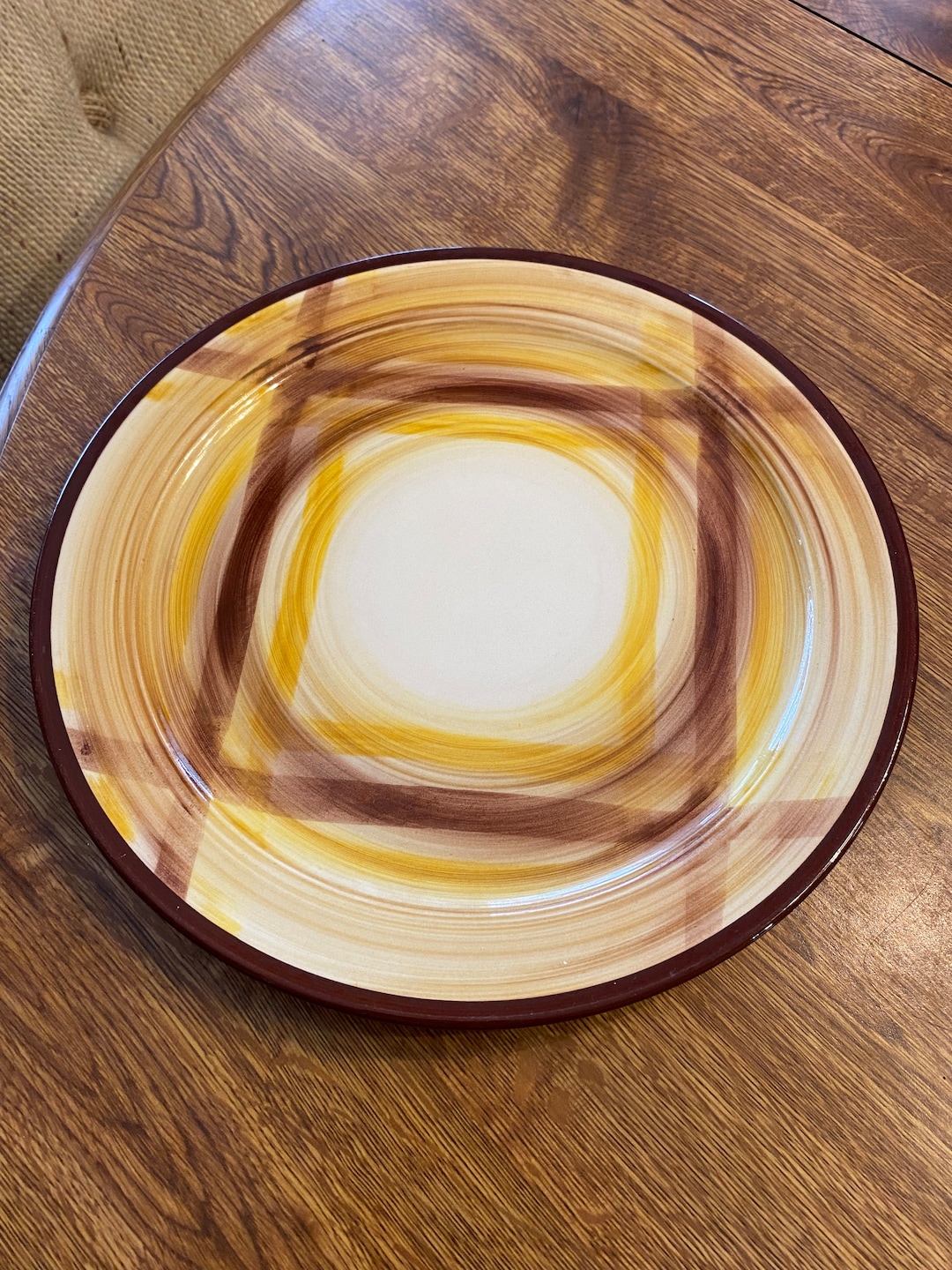 Vintage Vernonware Organdie Hand Painted Underglaze Plaid Dinner Plate ...