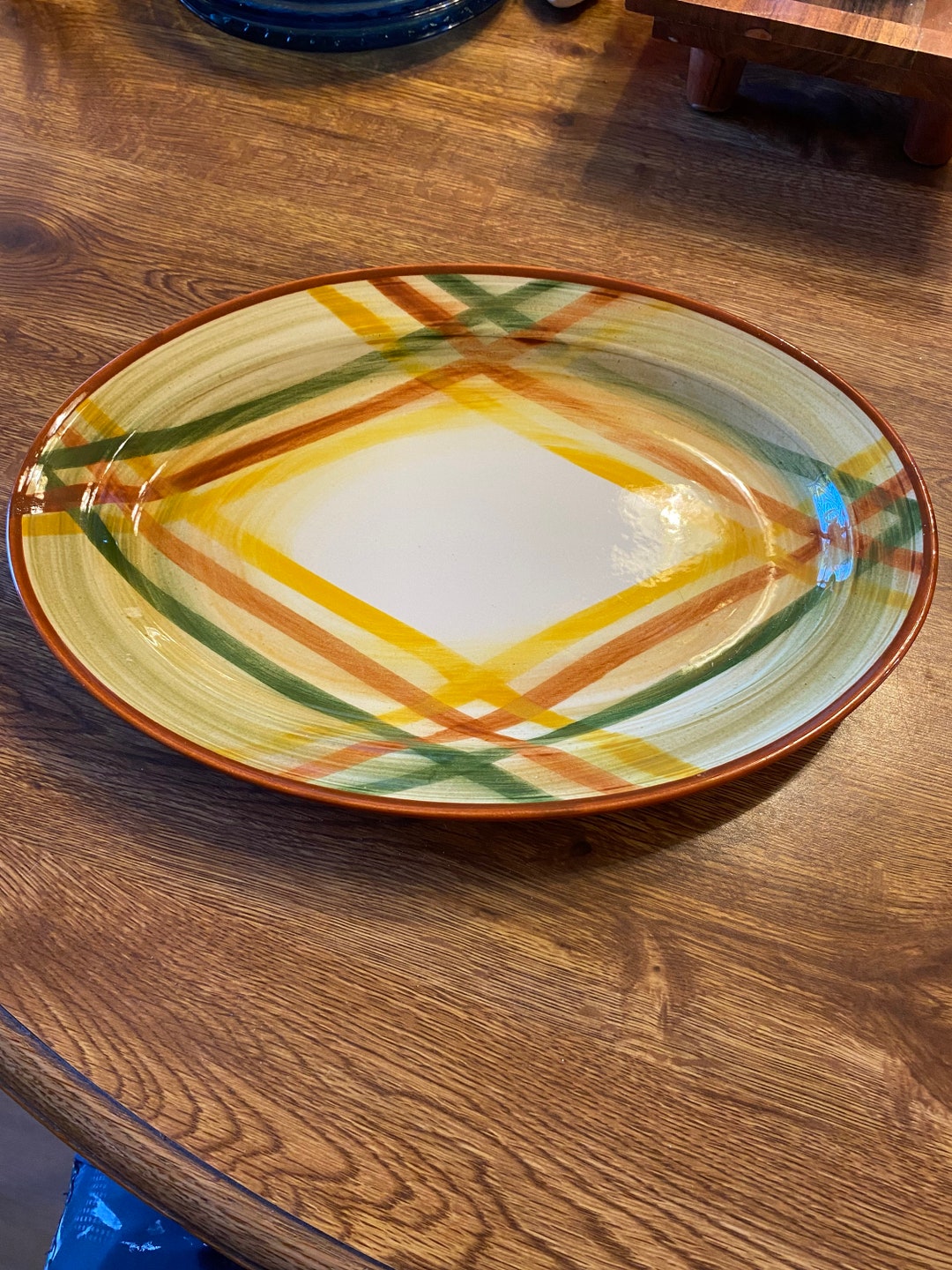 Four Vintage Vernonware Homespun Plaid Serving Platter Plate - Etsy