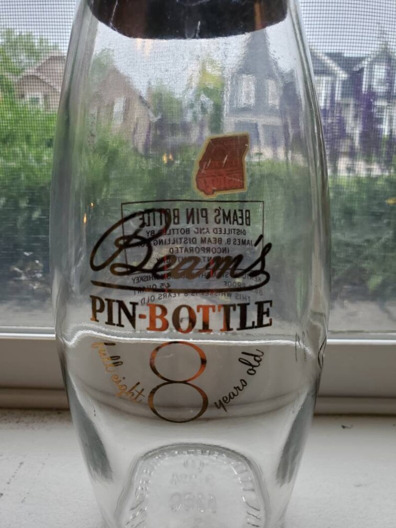 Vintage Mid Century Jim Beam Pin Bottle Decanter With Gold - Etsy