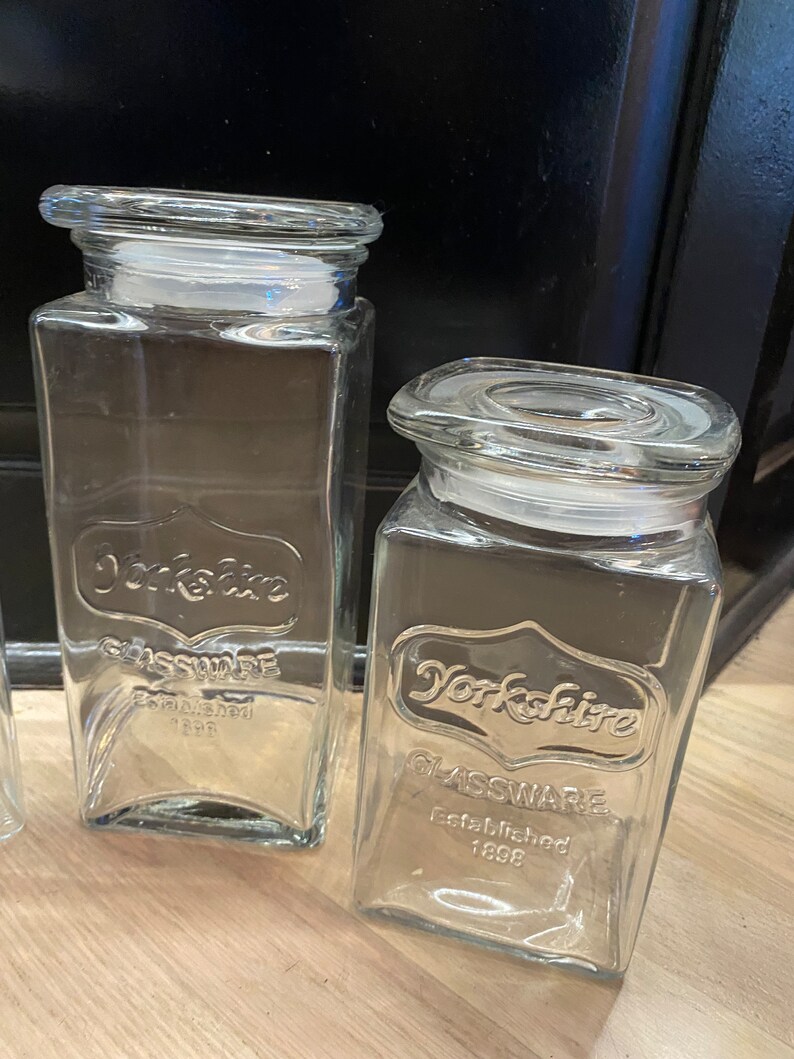 Vintage Yorkshire Glassware Jar Containers 4-piece Set - Etsy