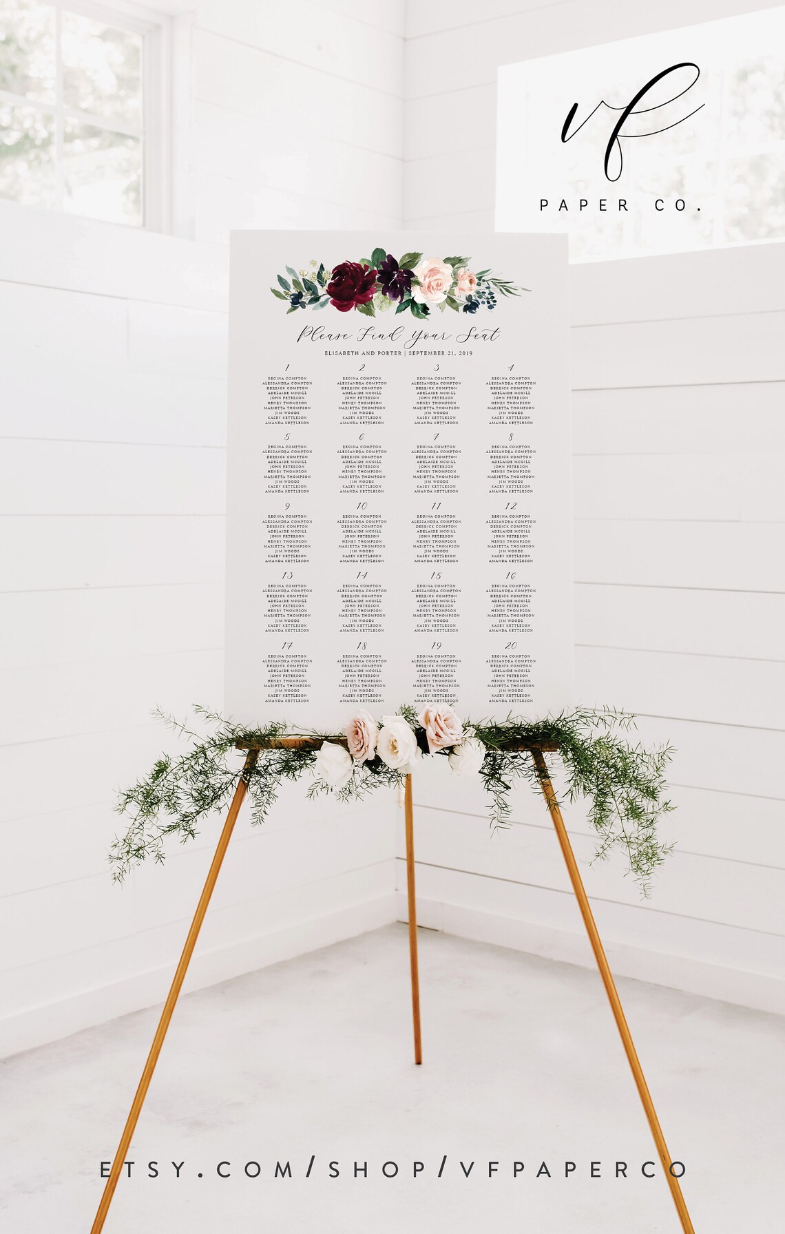 Wedding Table Plan Template Printable Seating Chart in | Etsy