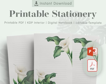 Rose Printable Stationery - Lined and Unlined - Printable PDF ...