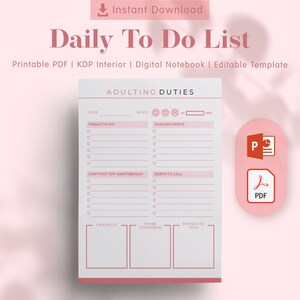 Daily to Do List Printable Template KDP Interiors Editable, Printable ...