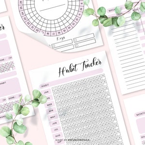 Habit Tracker Journal Planner Printable, Month Habit Tracker, Habit ...
