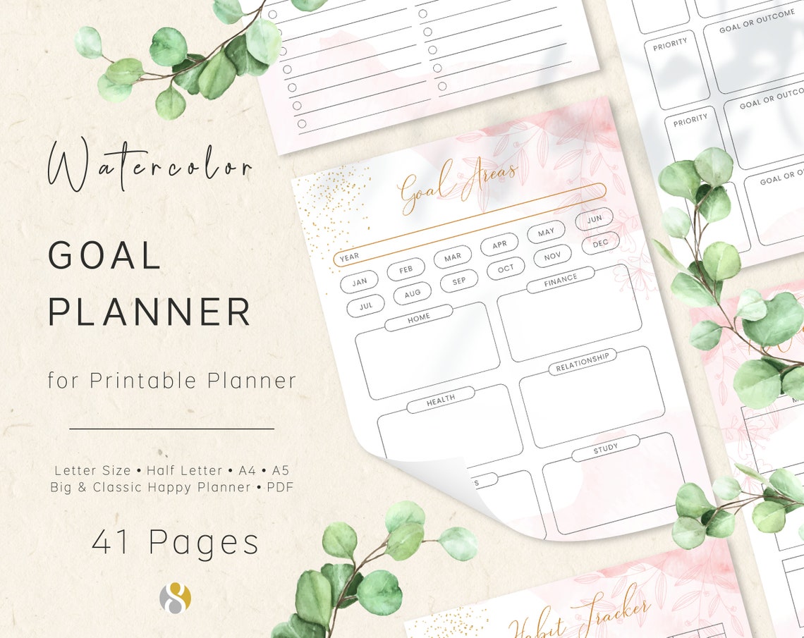 Goal Planner Insert Planner Printable Goal Tracker Goal | Etsy