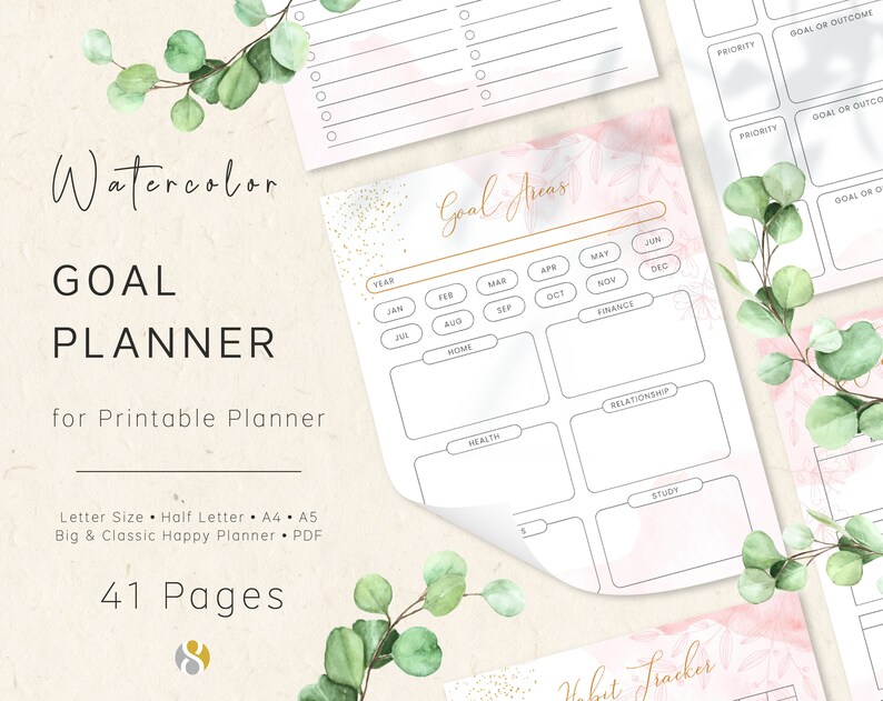 Goal Planner Insert Planner Printable Goal Tracker Goal | Etsy