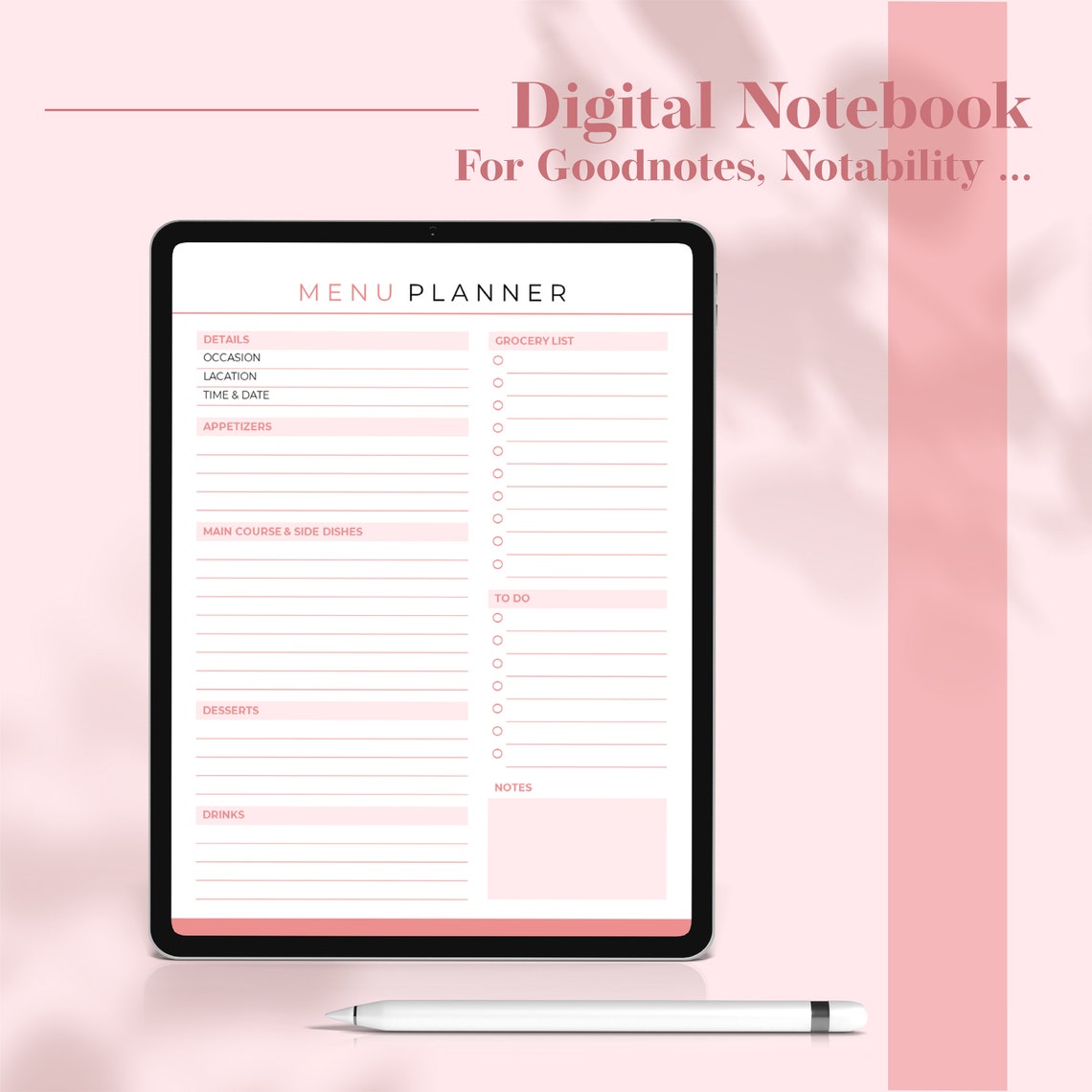 Party Menu Planner Template KDP Interiors Editable, Printable PDF ...