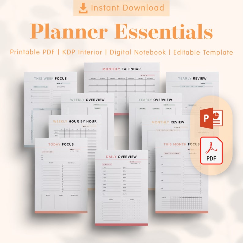Planner Essentials Printable Template Planner Template KDP - Etsy
