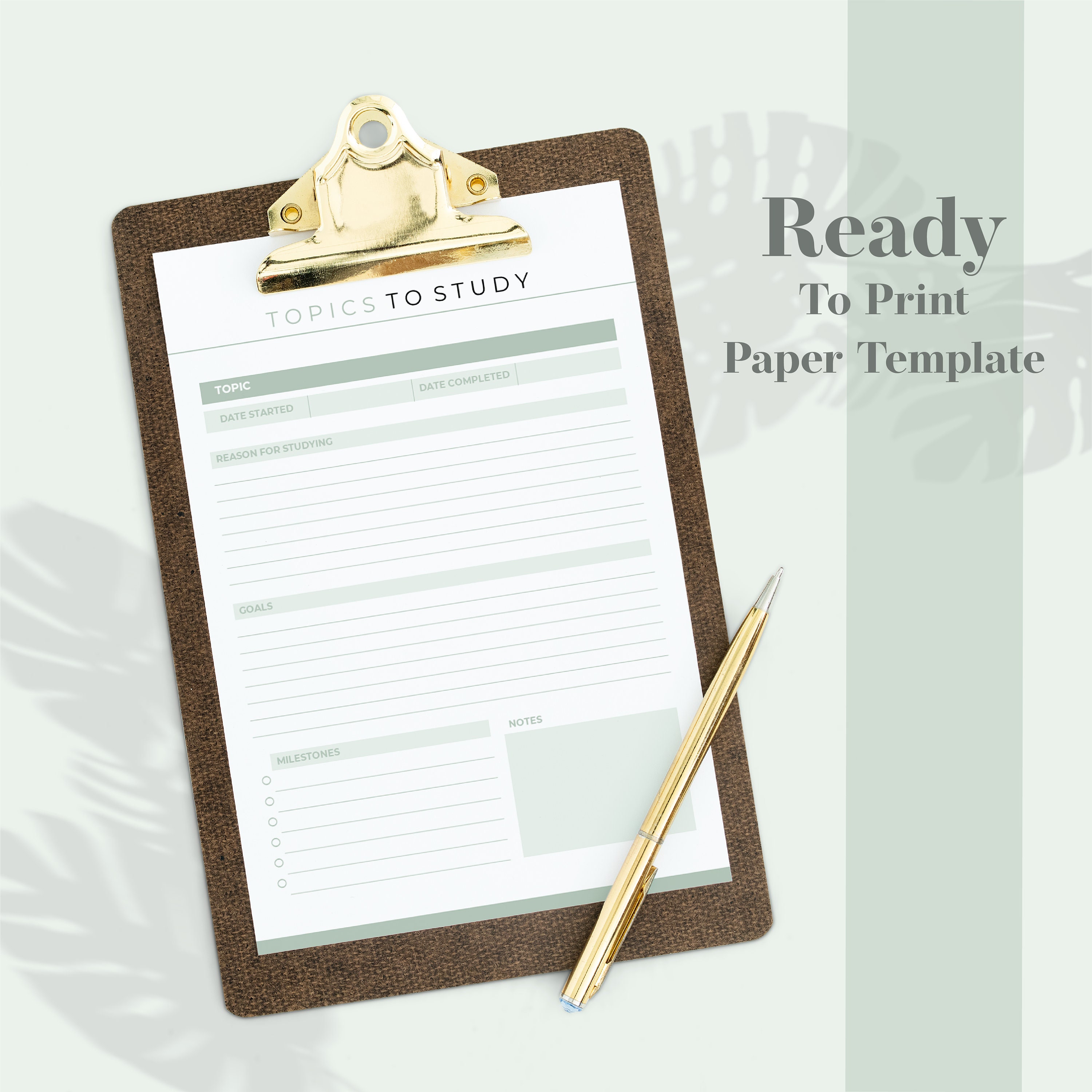 Topics to Study Planner Template KDP Interiors Editable, Printable PDF ...