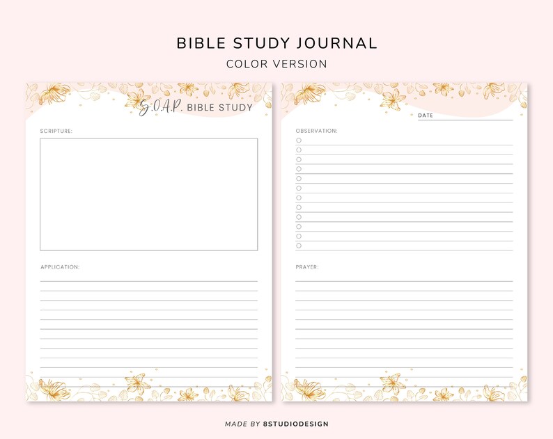 Bible Study - Planner Printable, Prayer Journal, Christian Planner ...