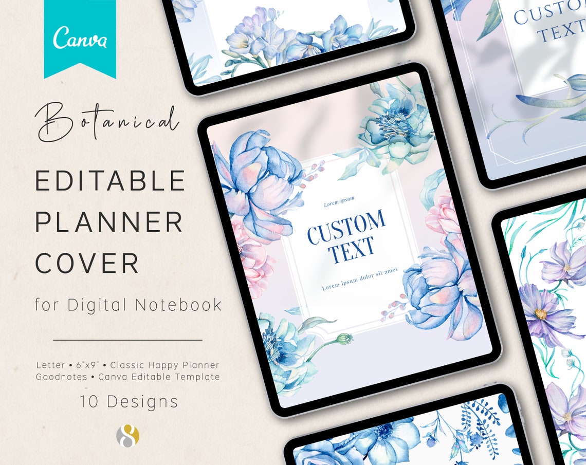 Editable Planner Cover 10 Canva Editable Covers for Digital | Etsy