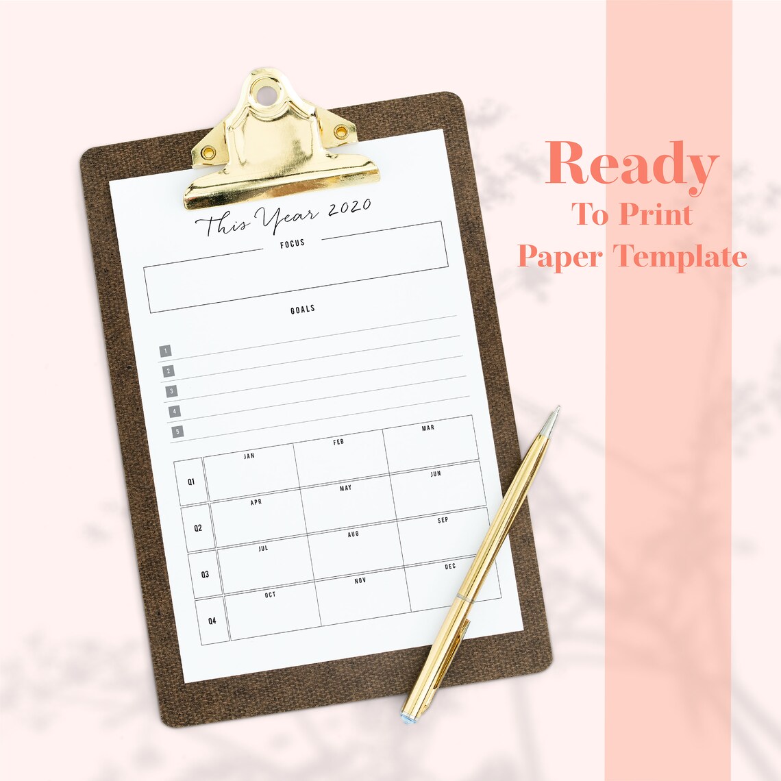 2020 Goals Setting Printable Template - KDP Interiors Editable ...