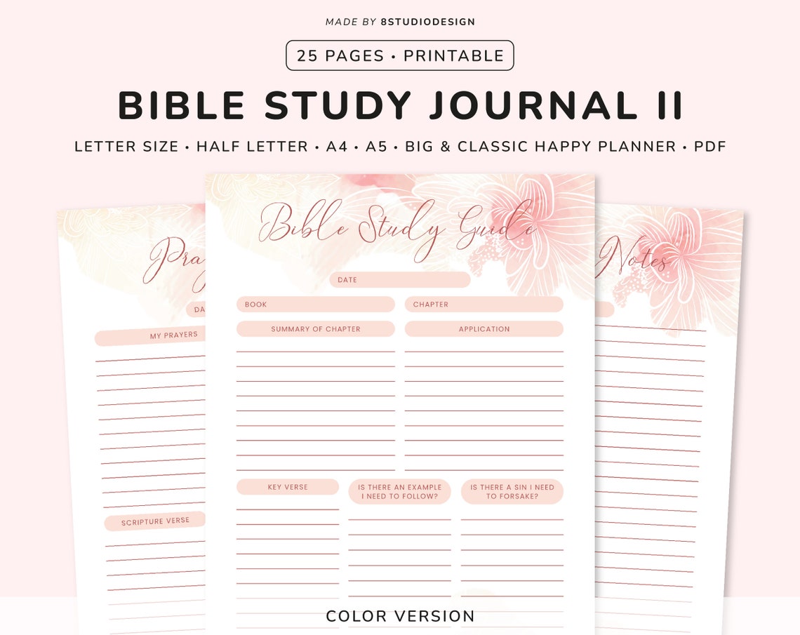 Bible Study Planner Template Planner Printable Prayer - Etsy