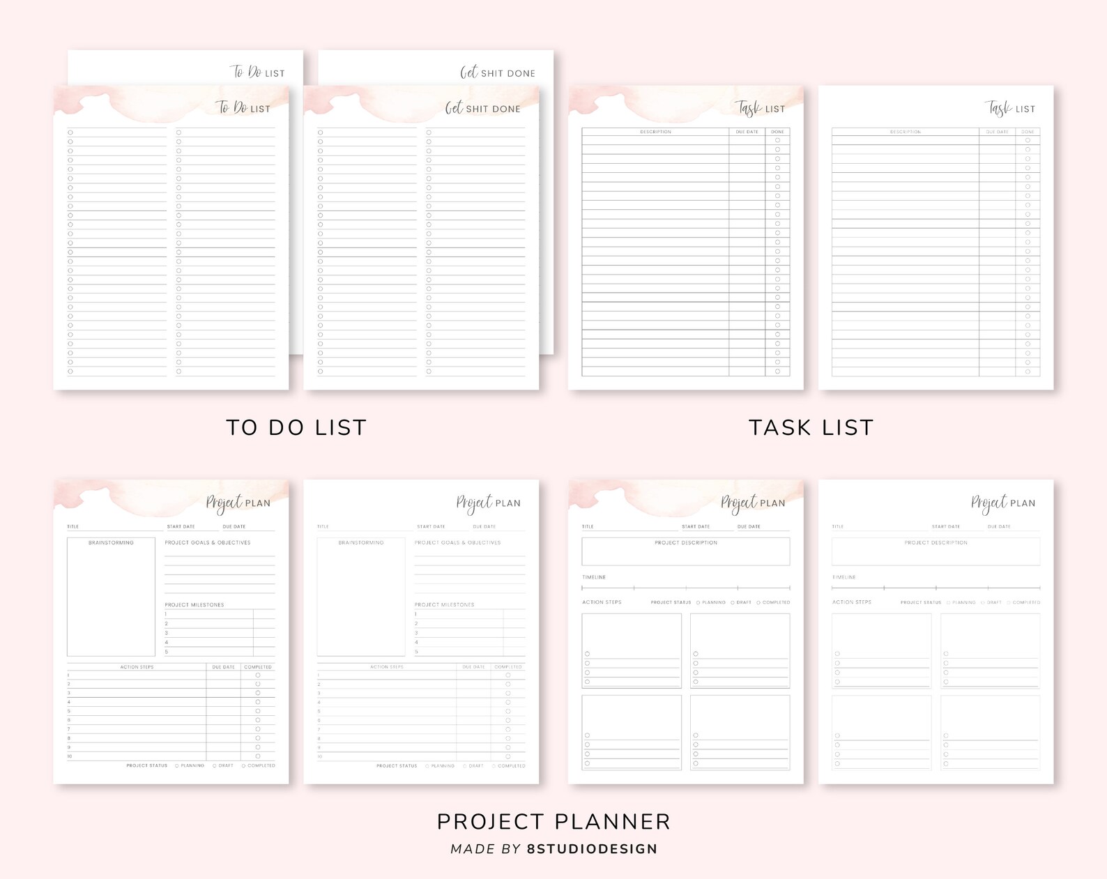 Productivity Planner Printable - Daily Weekly Monthly Planner BUNDLE ...