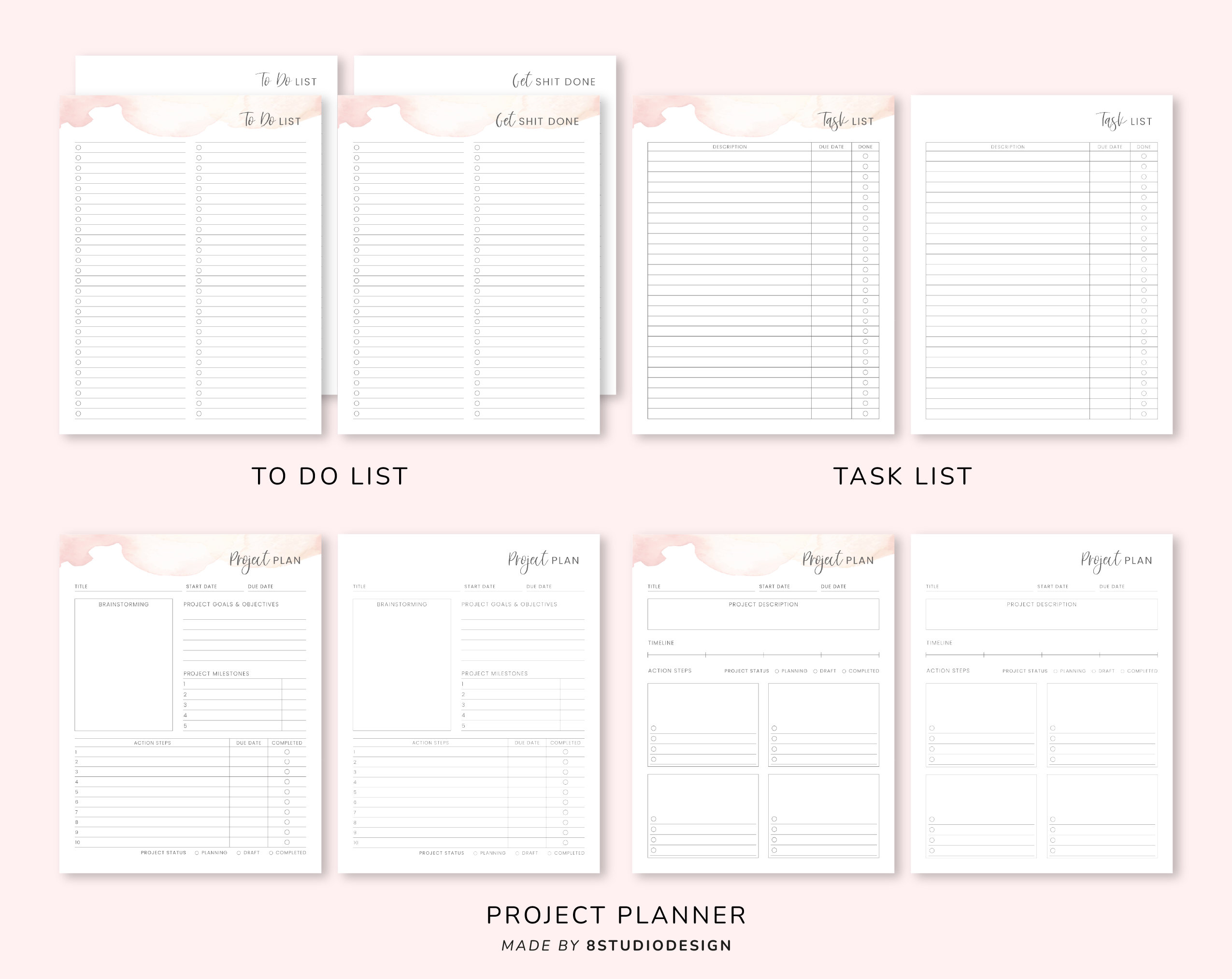 Productivity Planner Printable - Daily Weekly Monthly Planner BUNDLE ...