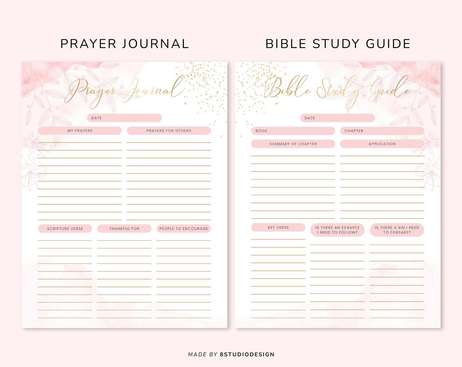 Bible Study Planner Template - Planner Printable, Prayer Journal ...