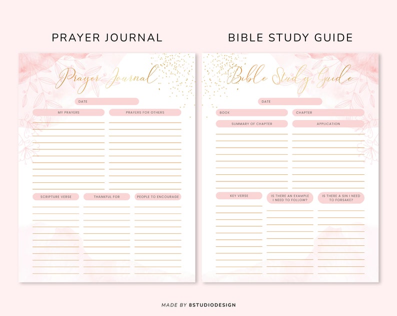 Bible Study Planner Template - Planner Printable, Prayer Journal ...