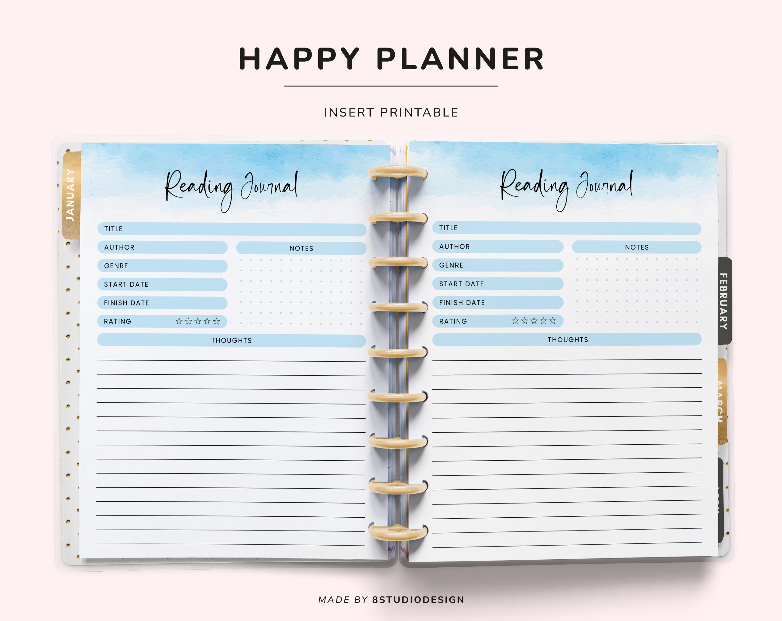 Reading Journal - Planner Printable, Reading Log, Reading Tracker ...