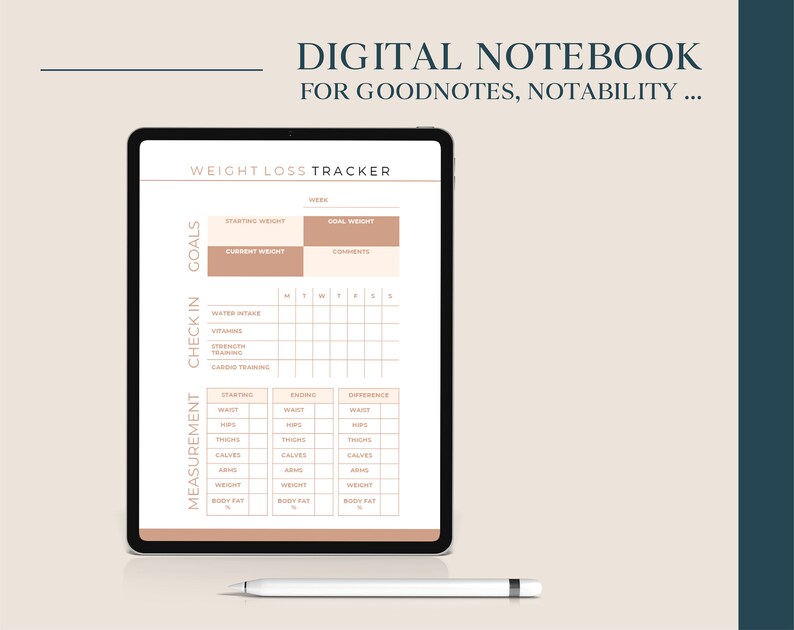 Weight Loss Tracker Planner Template - KDP Interiors Editable ...