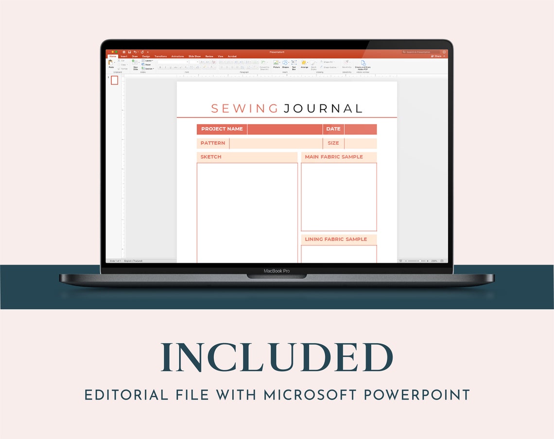 Sewing Journal Planner Template KDP Interiors Editable, Printable PDF ...